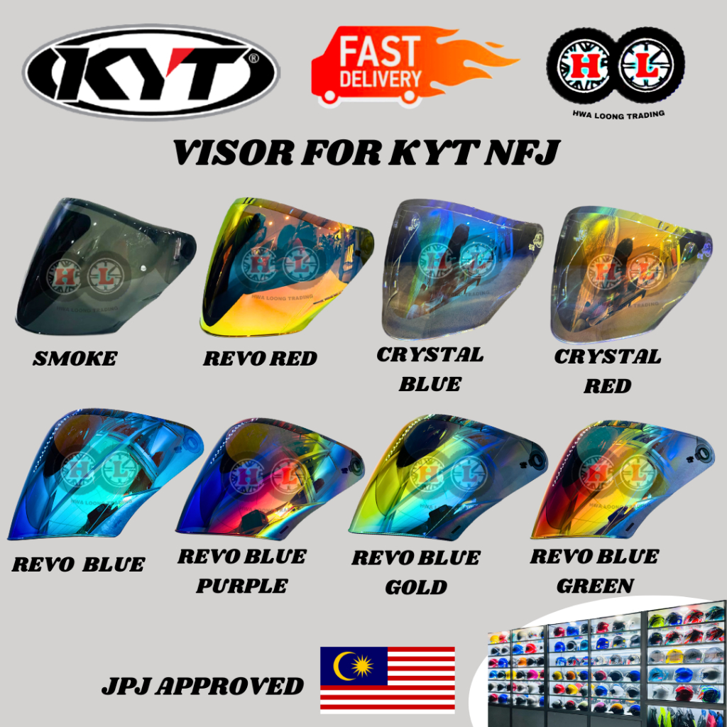 VISOR KYT NFJ KYT TTR JET ( VISOR SIANG & MALAM KYT NFJ TTR JET BRAND ...