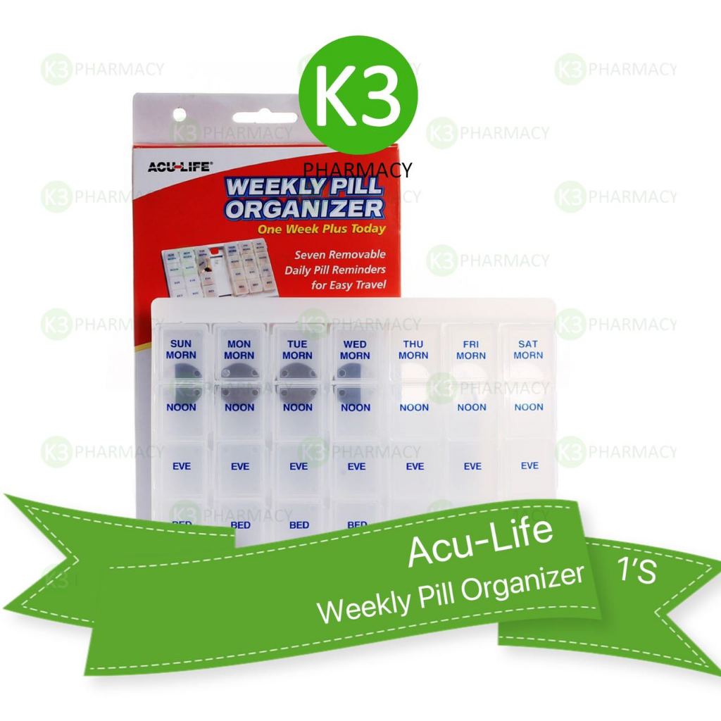 Acu-Life AcuLife Weekly Pill Organizer One Week Plus Today (1 Unit ...