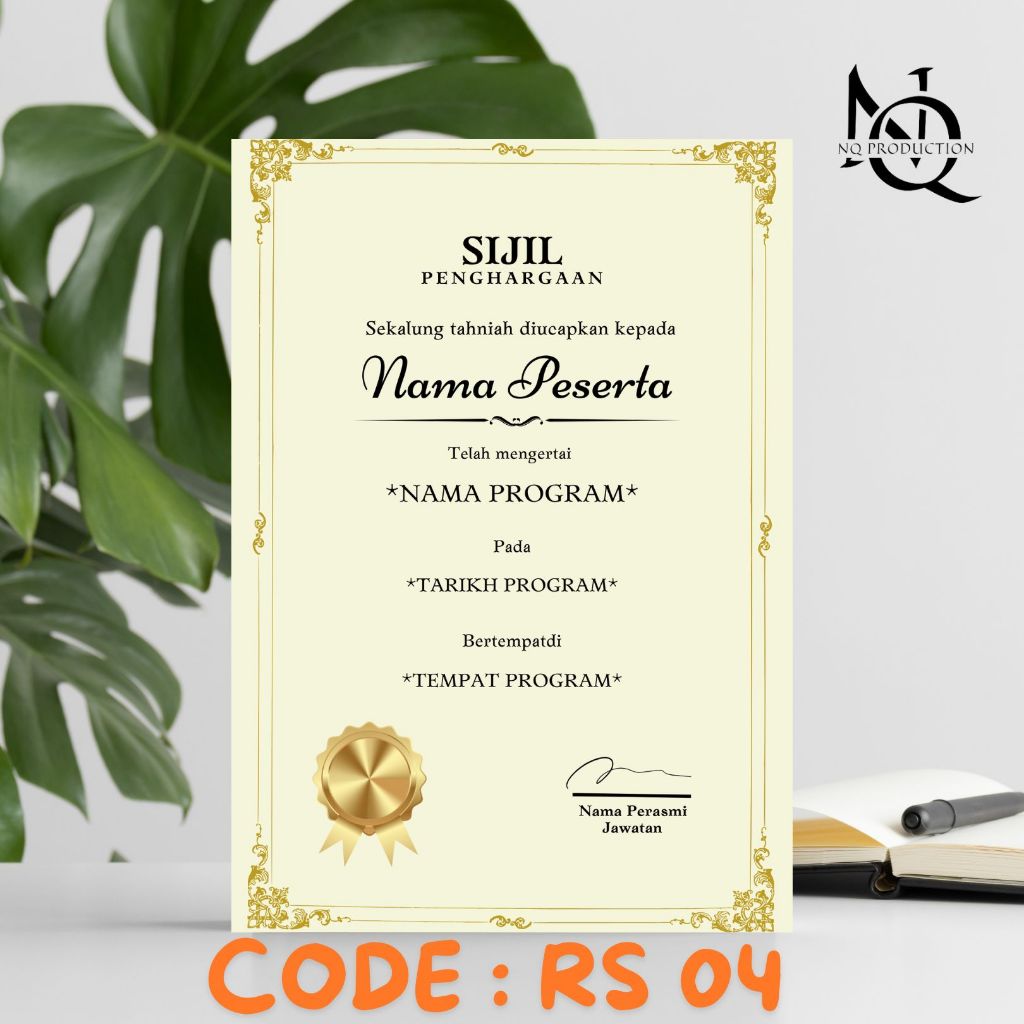 PRINT SIJIL CERTIFICATE, PENGHARGAAN, PENGERTAAN, HIGH QUALITY DENGAN ...