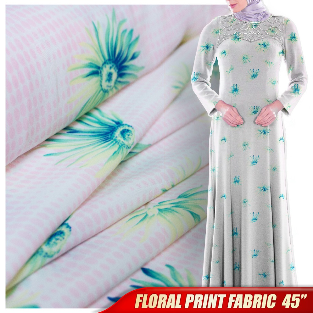Kain Putih Bunga/Kain Pasang/Baju Kurung/Wanita Pakaian/Kain Corak ...