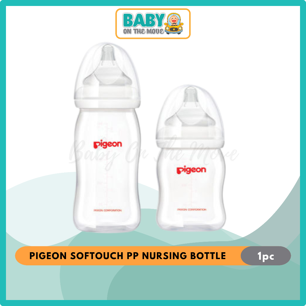 PIGEON PP SofTouch Wide Neck PP Baby Milk Nursing Bottle 160ml 5oz 240ml 8oz Botol Susu Bayi ...