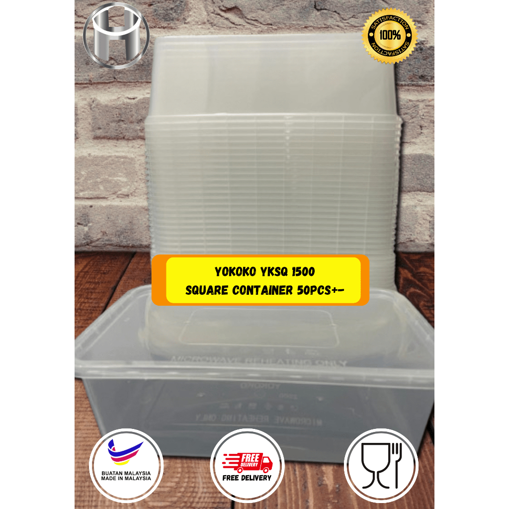 YOKOKO SQUARE CONTAINER 50PCS+- / MICROWAVE FOOD CONTAINER WITH LID ...
