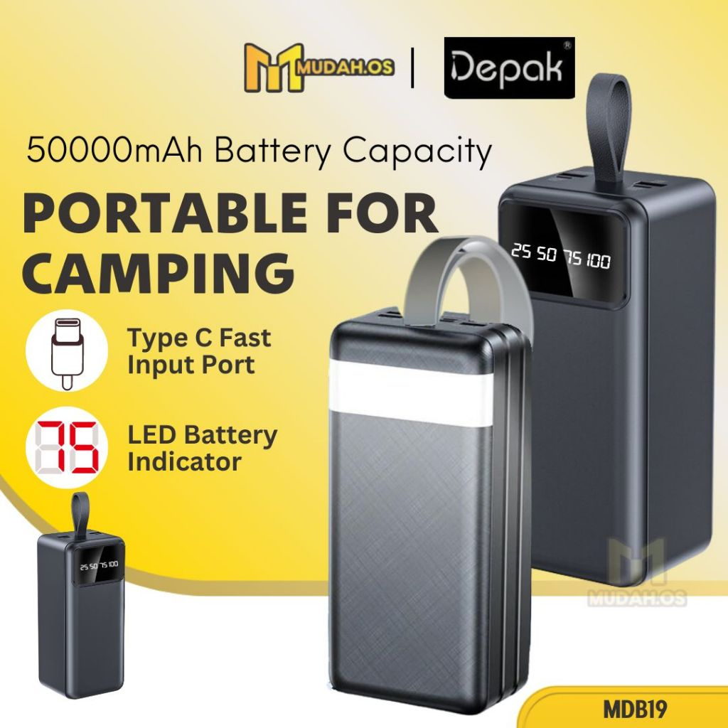 DEPAK Power Delivery 50000mAh Big Capacity PD Powerbank For Camping 3A ...