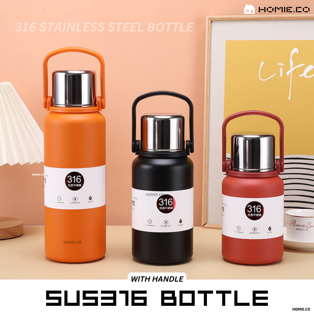 SUS 316 Stainless Steel Bottle Themos Vacuum Flask Tumbler With Handle ...