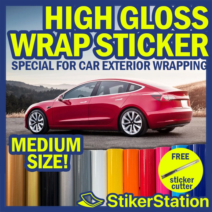 HIGH QUALITY ULTRA GLOSSY CAR WRAPPING STICKER (Medium Size) 5ft Wide ...