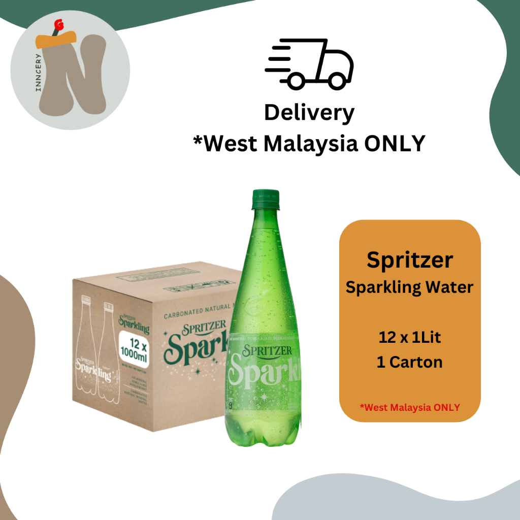 Spritzer Sparkling Natural Mineral Water 12 x 1Lit | Shopee Malaysia