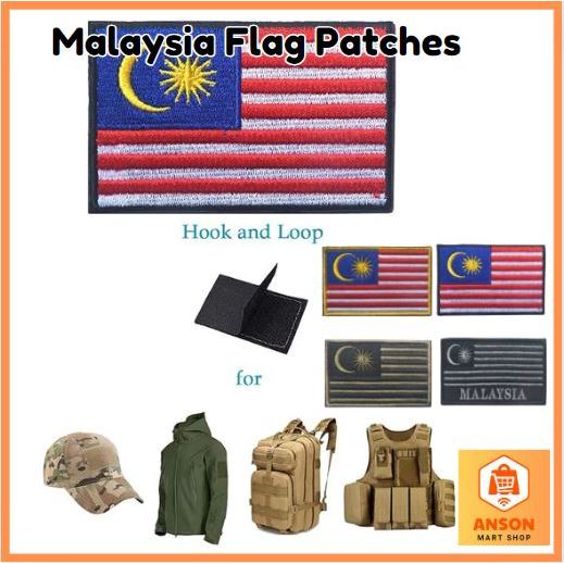 Malaysian Flag Embroidered Patches Skull Tactical Army Military Morale Patch Emblem Malaysia ...