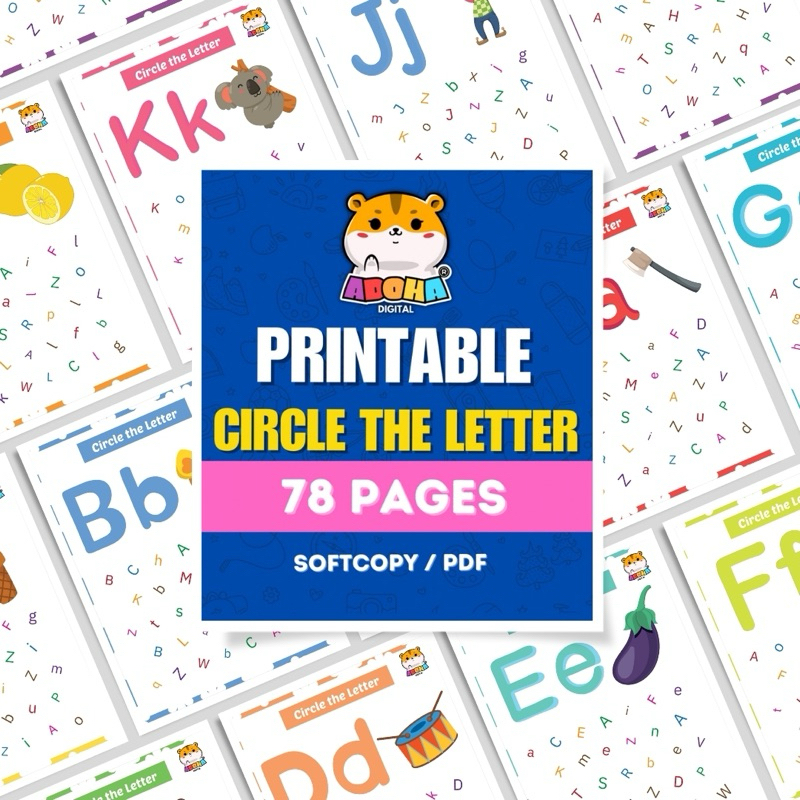 [ Softcopy / Printable / Pdf ] Circle the Letters worksheet for kids ...