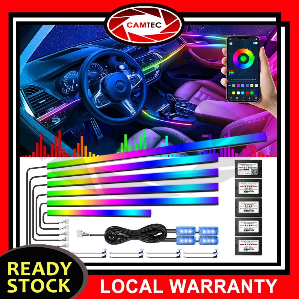 6 / 18 in 1 64 Color RGB/ Dream Colour Car Atmosphere LED Acrylic Fiber ...