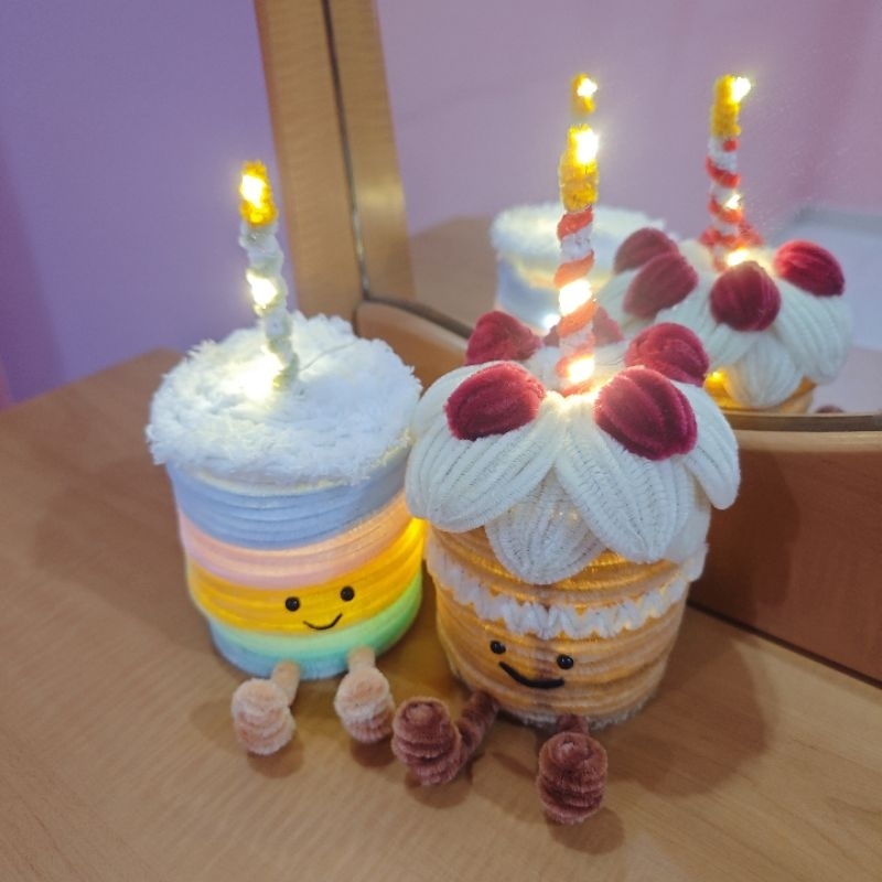 Chenille stem pipe cleaner birthday cake jewelry box 扭扭棒生日蛋糕首饰盒 ...