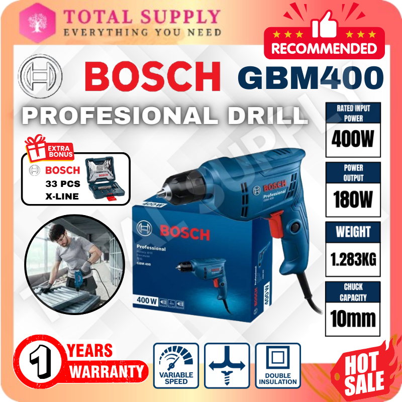 BOSCH GBM400 PROFESSIONAL CORDED ROTARY DRILL 10MM | 400W | 2800RPM ...
