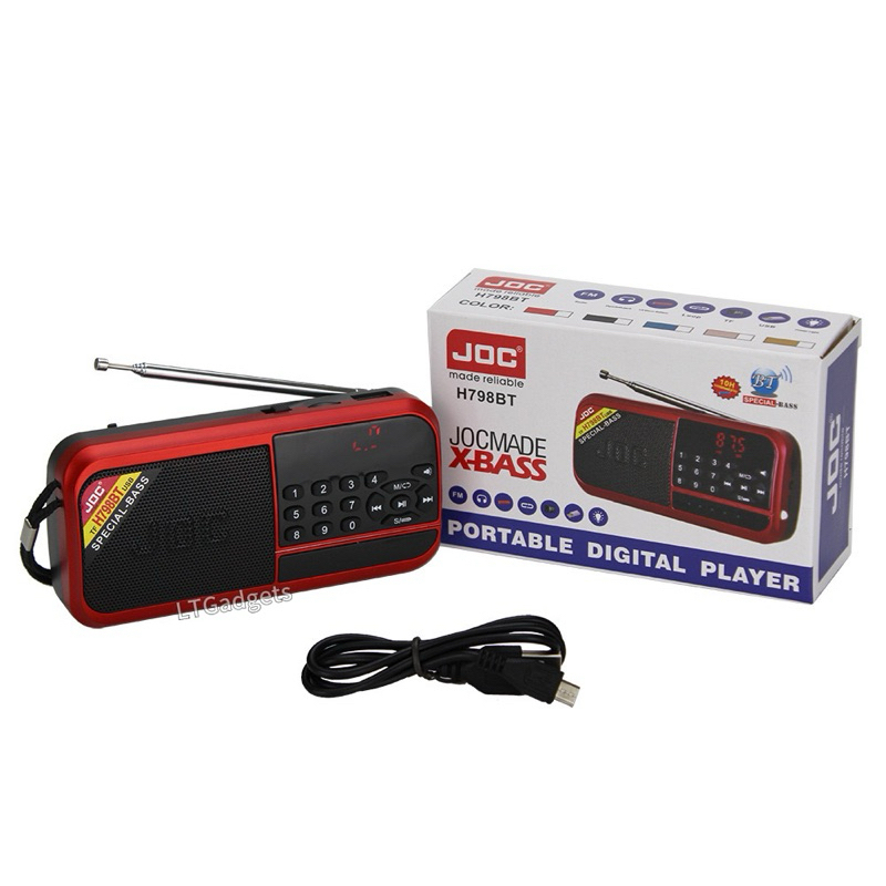 Joc Radio H-798 FM Rechargeable USB & MicroSD Card Slot with Bluetooth ...