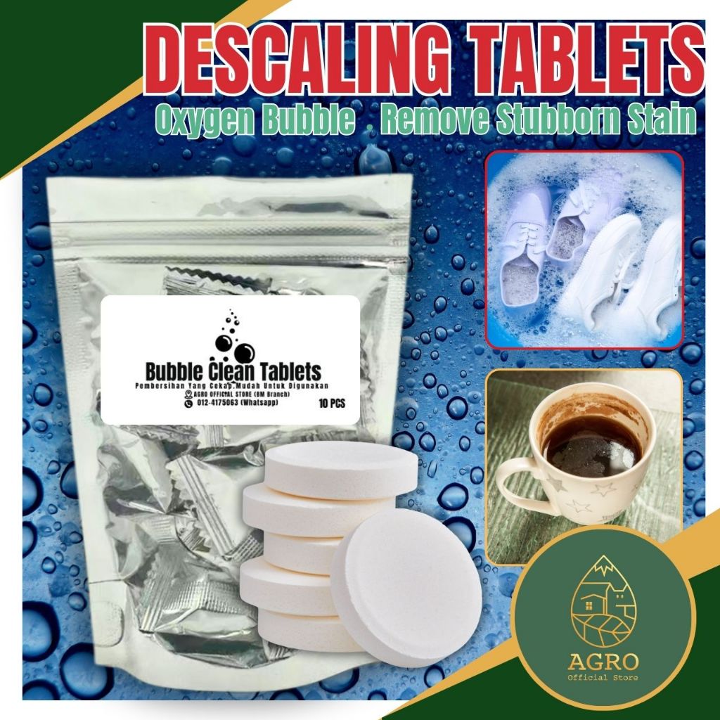 Agro POWERFUL Remove Soda Oxygen Tablets Coffee & Tea Stain Bubble Lok ...