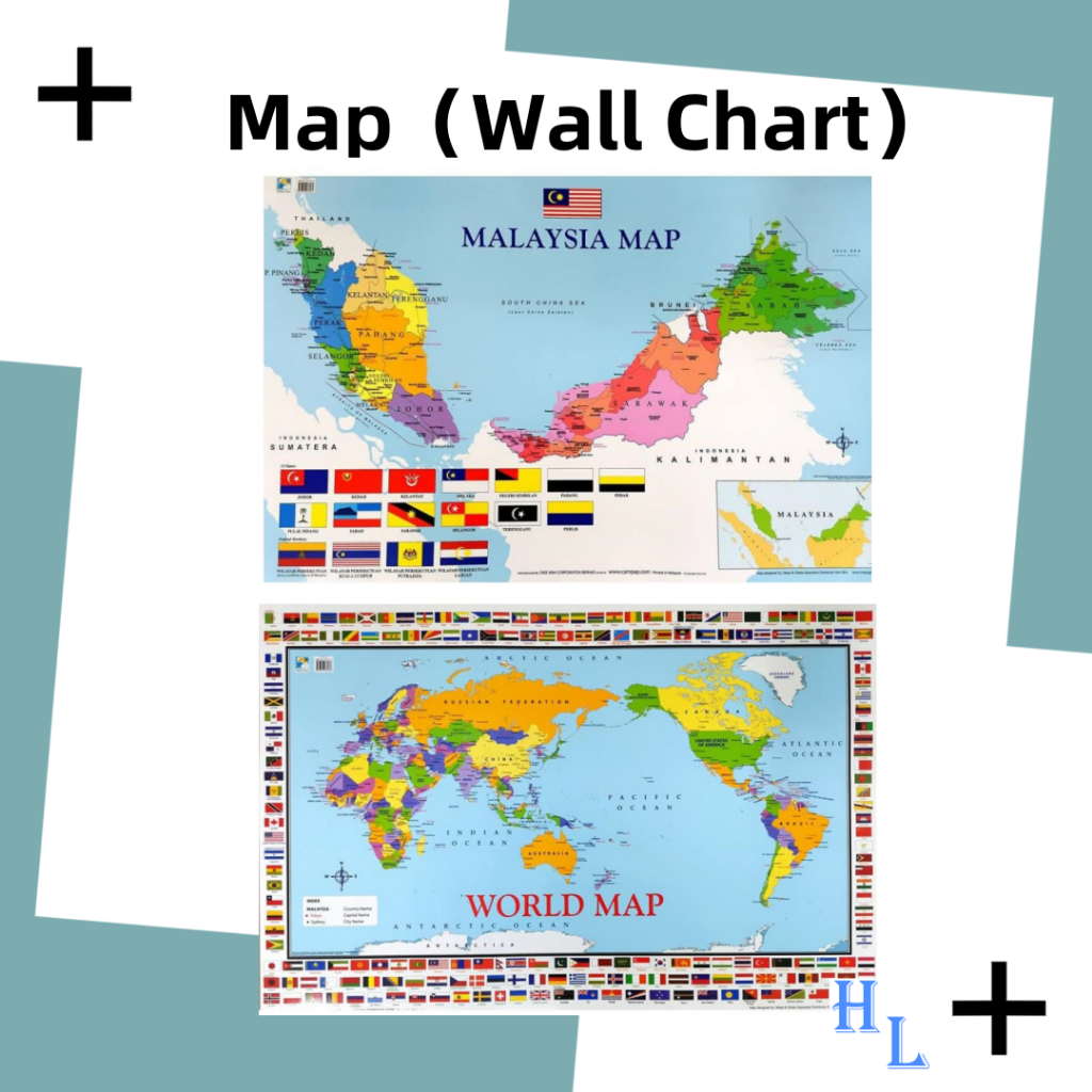 World Map / Malaysia Map Poster | Shopee Malaysia