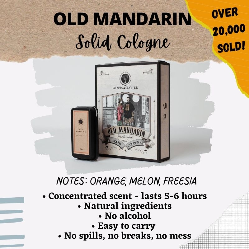 Old Mandarin - Handcrafted Solid Cologne Perfume | Citrus & Fresh Men ...