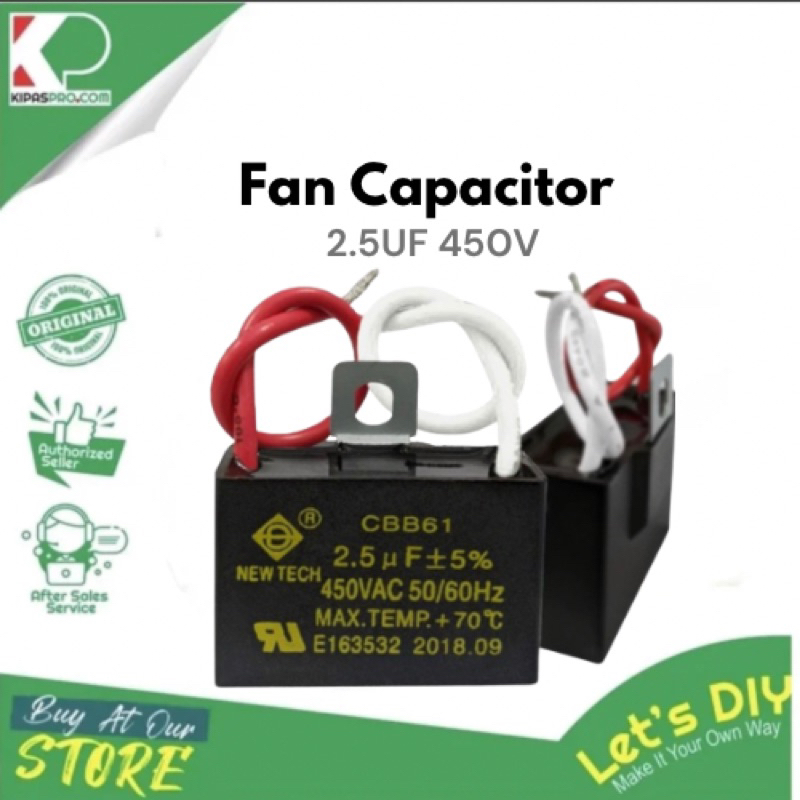 FAN CAPACITOR FOR DEKA/ALPHA CEILING FAN CBB61 450VAC 2.5UF | Shopee ...