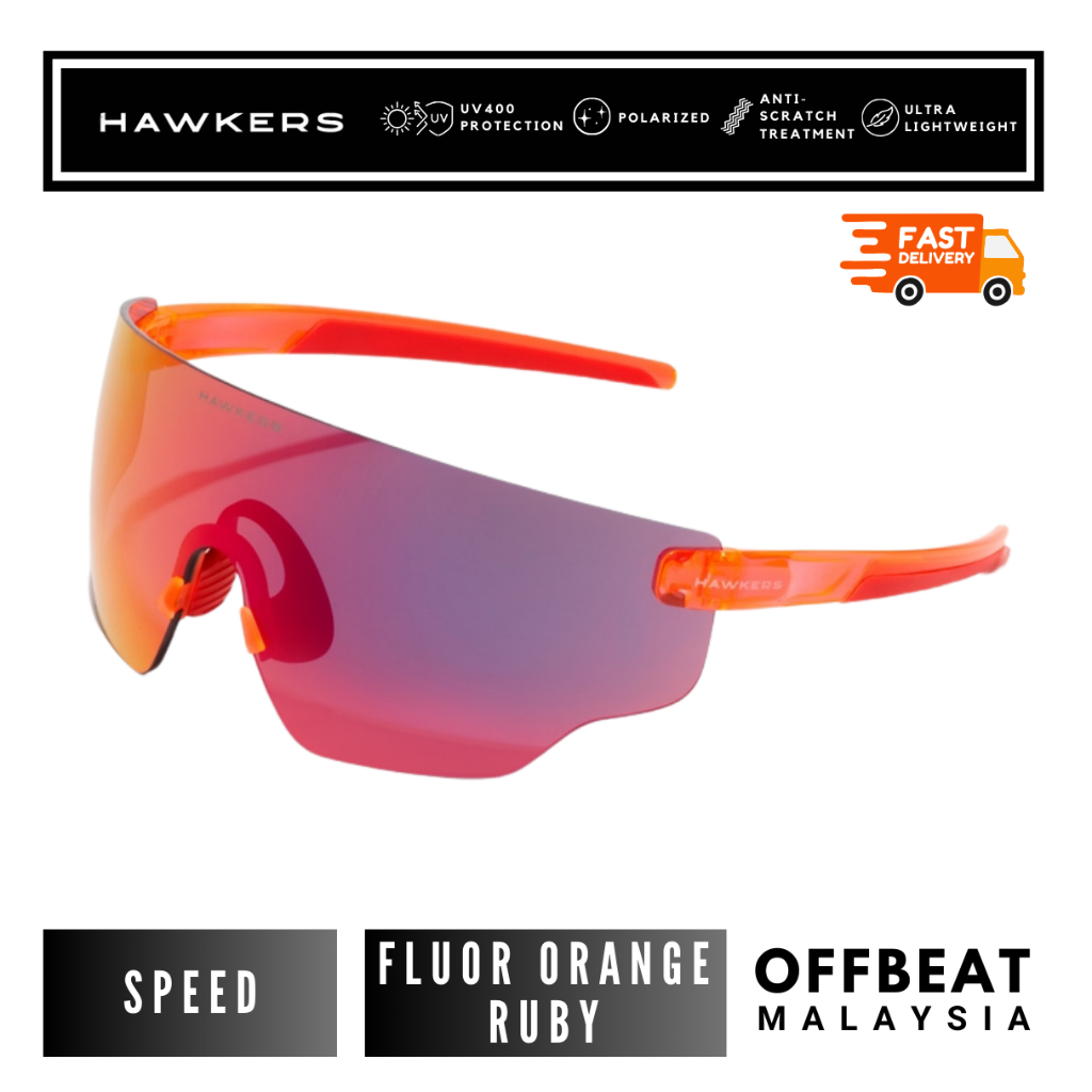 HAWKERS Speed Fluor Orange Ruby Men & Women Unisex Sunglasses with ...