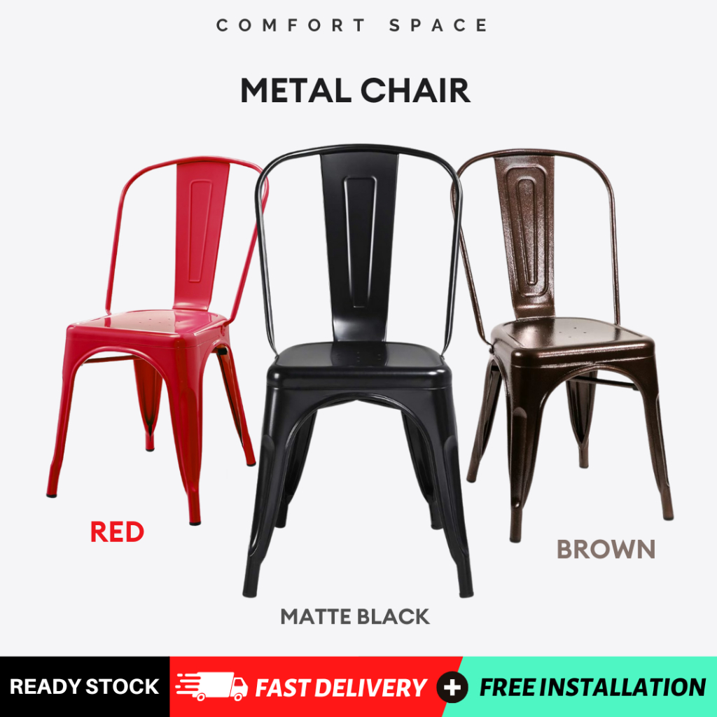 🔥 Ready Stock 🔥 Comfort Space - Metal Chair | Kerusi besi | Matte ...