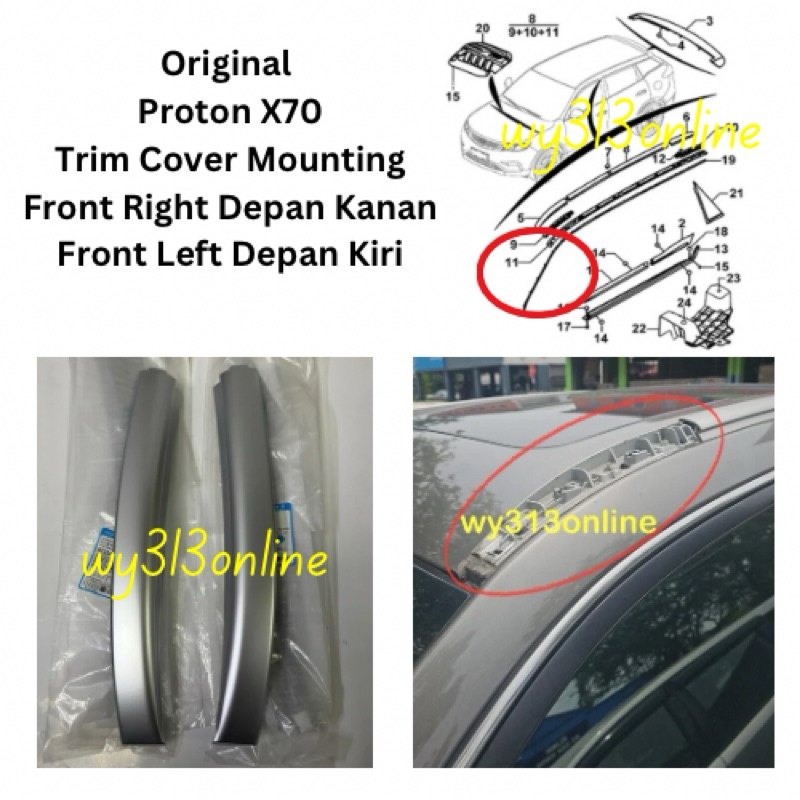 Original Proton X70 Trim Cover Luggage Roof Top Cover Lining Cover ...