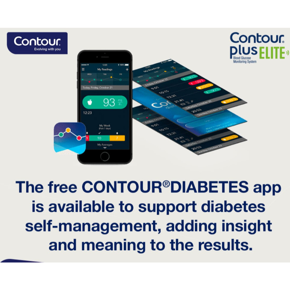 Contour Plus Test Strip / Meter Blood Glucose Monitor Free 25's Strip ...