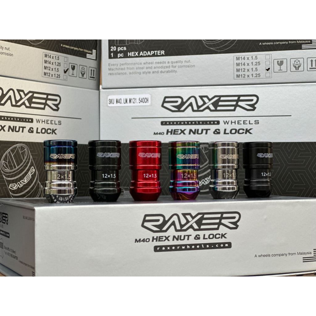 (NEW) Original Raxer wheel nut M40 Hex Nut M12x1.5 - Suitable for most ...