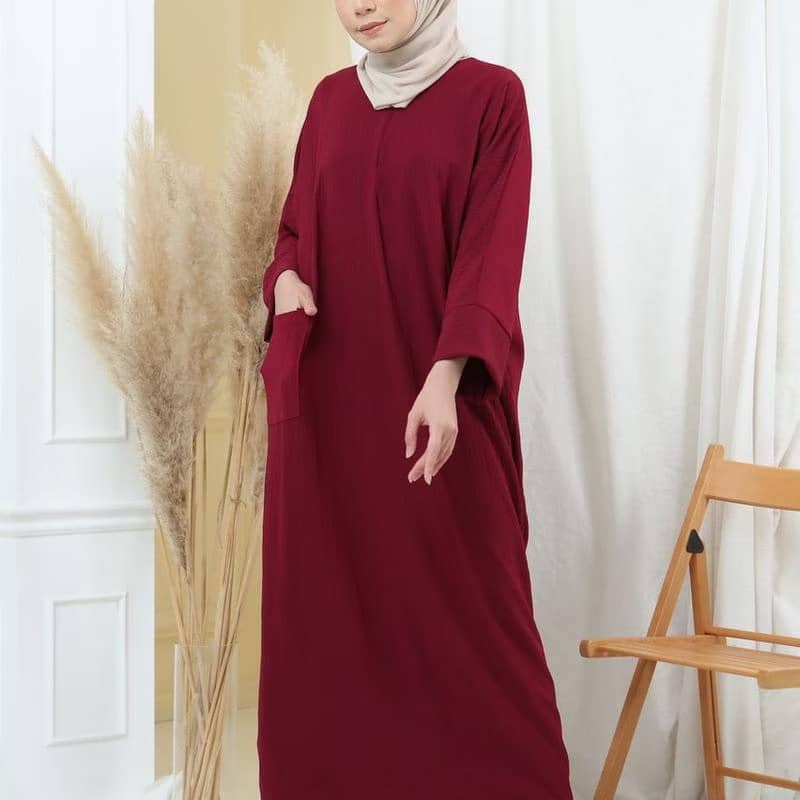 kaftan viral tiktok iron lrss ada zip ada poket free gift sangul ...