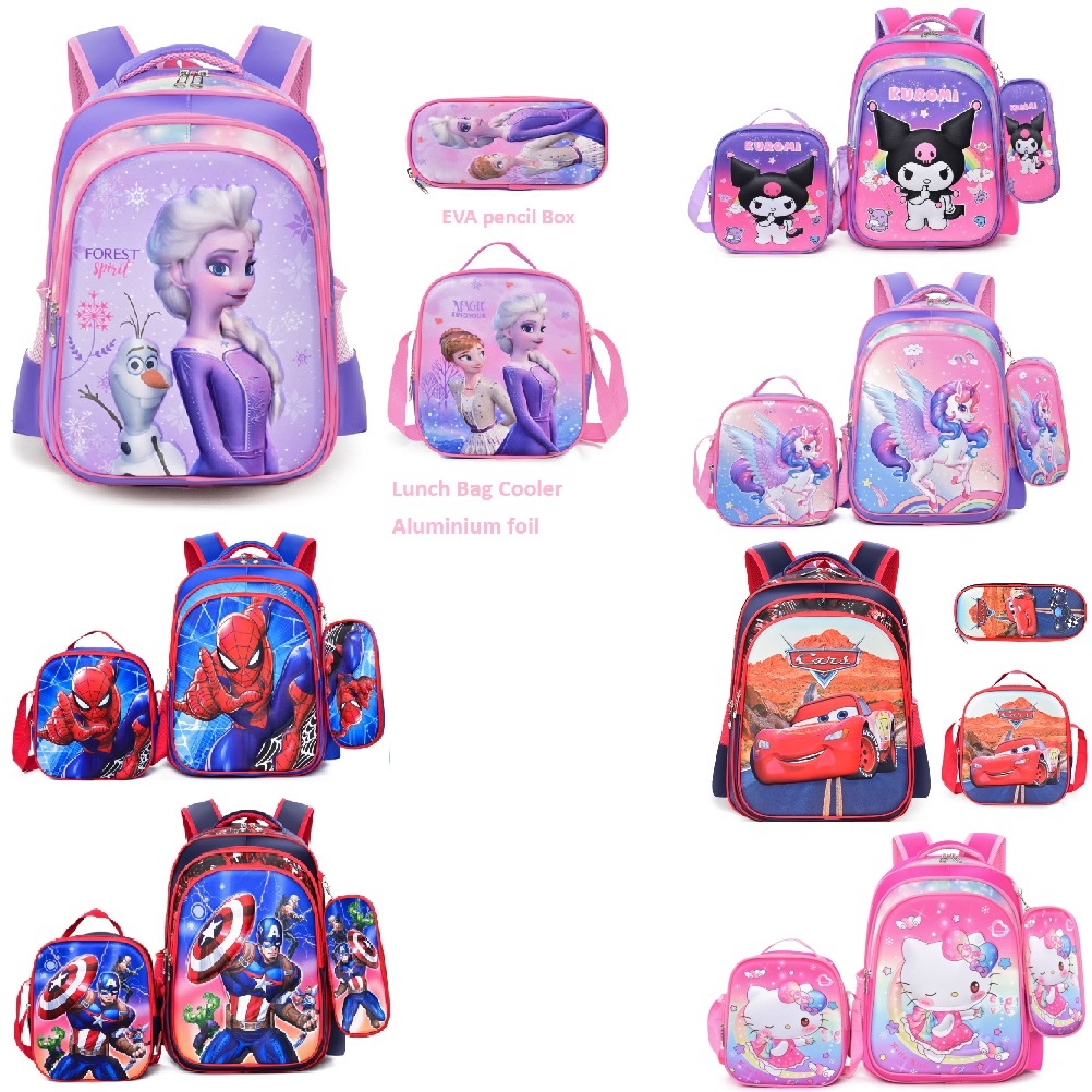 Bex Kid 3 In 1 3D School Bag High Quality Backpack Bags Cartoon Design ...