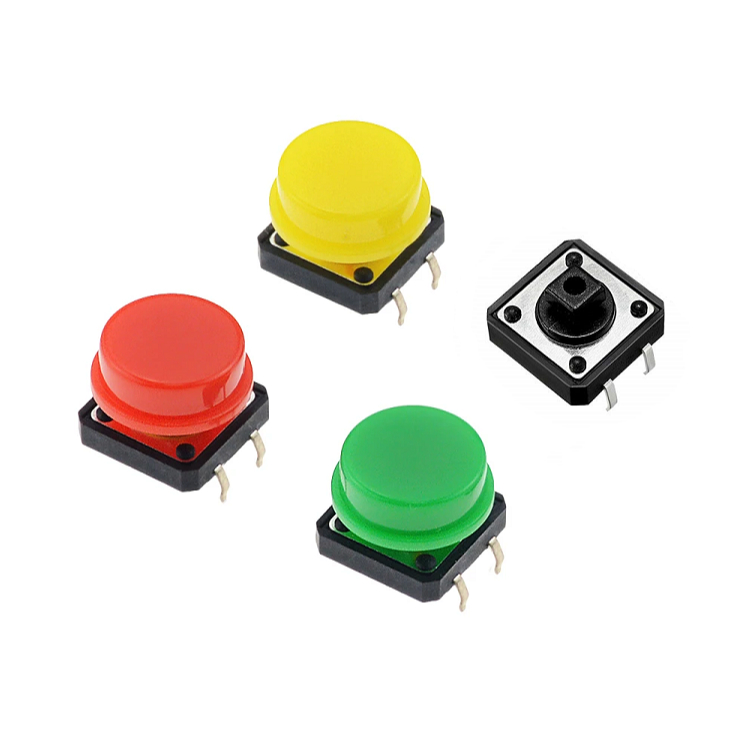 4pcs Tact Tactile Switch 12x12x7.3 mm 4-Pin DIP Square Push Button 12 ...