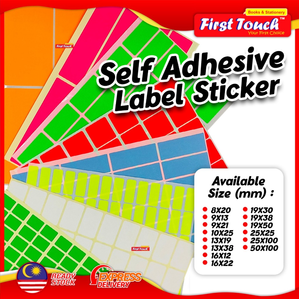 10 Sheets Rectangle Self Square Adhesive White Color Label Sticker ...
