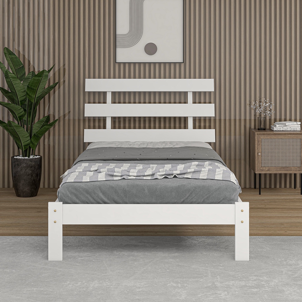 ETHAN Solid Wooded Single Bedframe /Katil Kayu Pullout Bed/Katil Budak ...