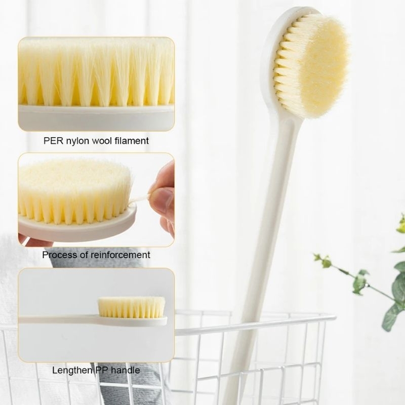 JAPANESE-DESIGN LONG HANDLE BATH BRUSH / SOFT BRUSH / SHOWER BRUSH BACK ...