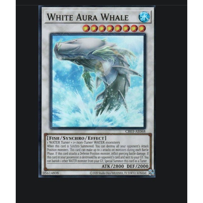 Yugioh : CP17-JP020 23TP-JP408 CR03-AE068 CR03-AES09 White Aura Whale (COMMON/SR/UR/CR/SCR ...