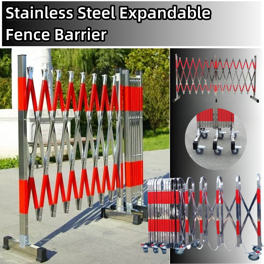 3M 6M Stainless Steel Expandable Fence Barrier , Safety Fence Barrier ...