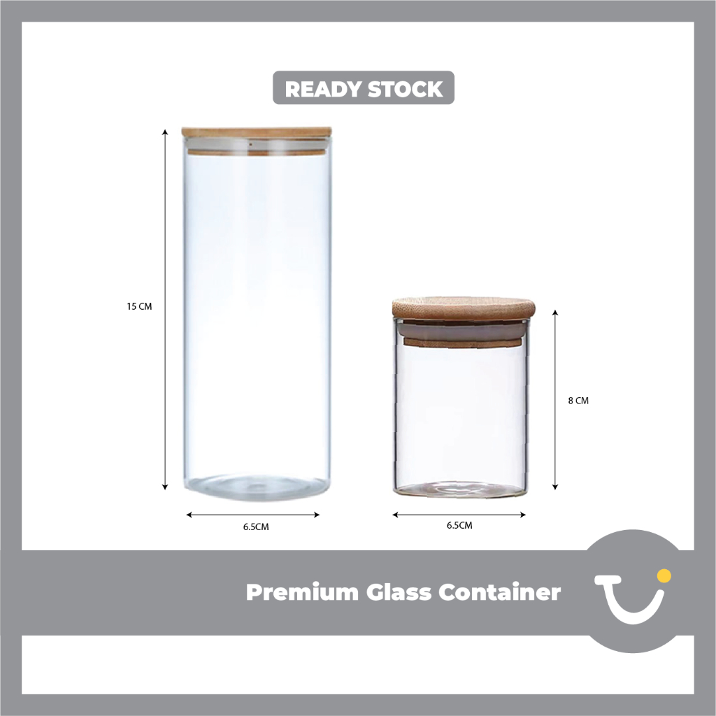 [READY STOCK] TO CLEAR PREMIUM GLASS CONTAINER GLASS JAR SNACK ...