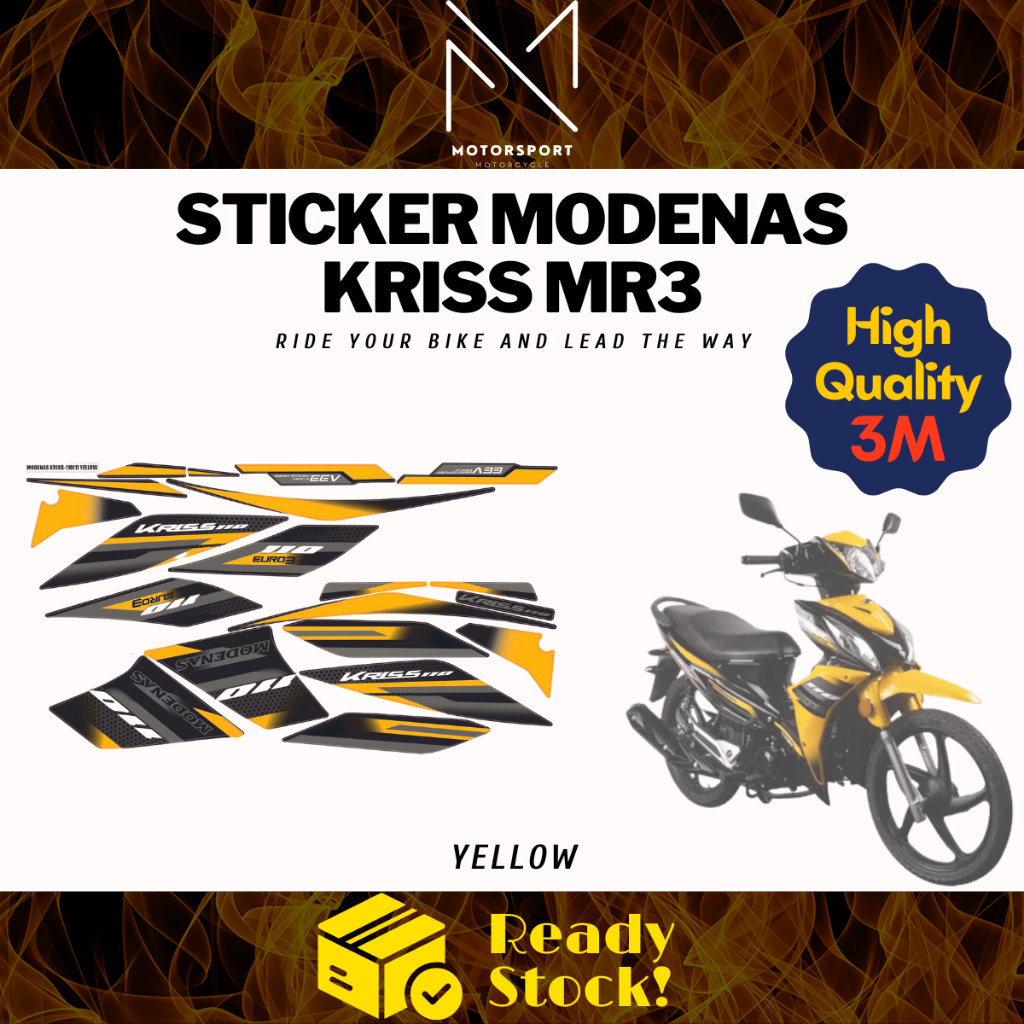 MODENAS KRISS MR3 ALL COVERSET STICKER Baju Body Cover Set Sticker ...