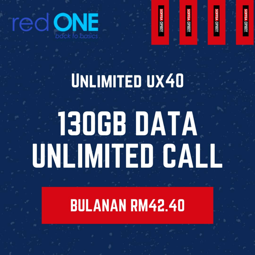 redONE Data 130GB | Plan UX40 | Unlimited Data | Unlimited Call | | Postpaid | 5G | Celcom ...