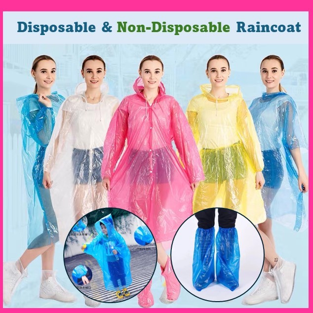 🇲🇾 Disposable non-disposable Outdoor Raincoat Baju Hujan One Time Use ...
