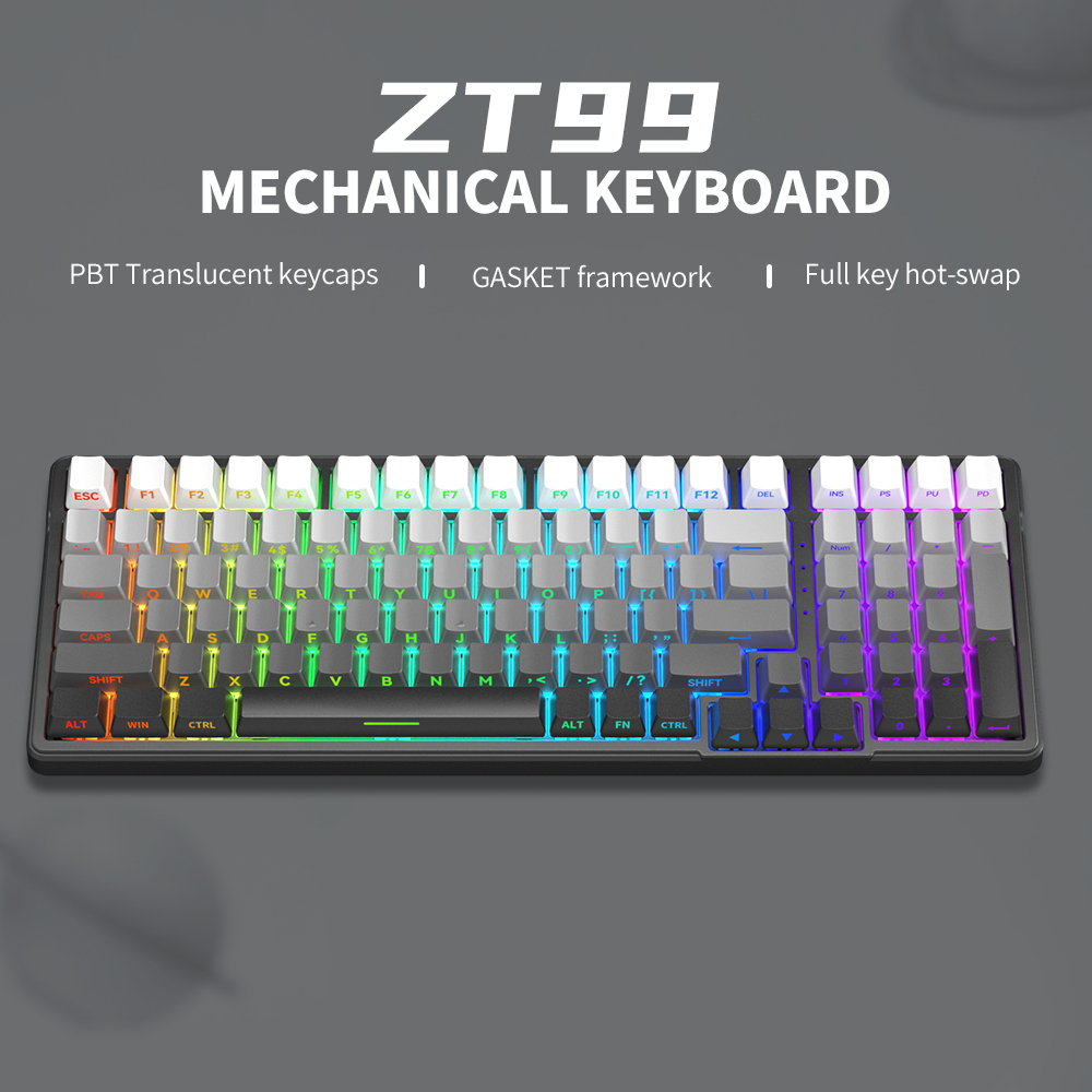 Zifriend ZT99 Wired Mechanical Keyboard 99 keys Hotswap North Facing ...