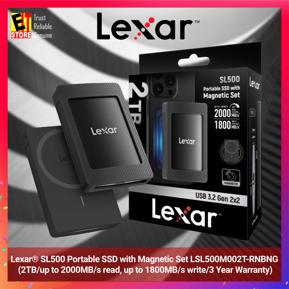 Lexar® SL500 Portable SSD with Magnetic Set LSL500M001T-RNBNG ...
