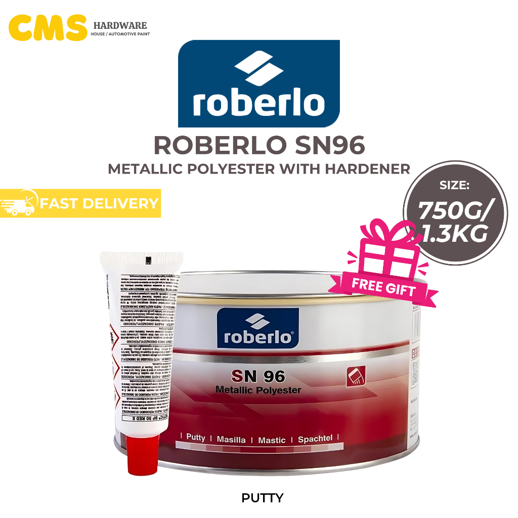 ROBERLO SN96 Metallic Putty Polyester with Hardener Simen Besi | Simen Batu 铁泥 750G/1.3KG ...