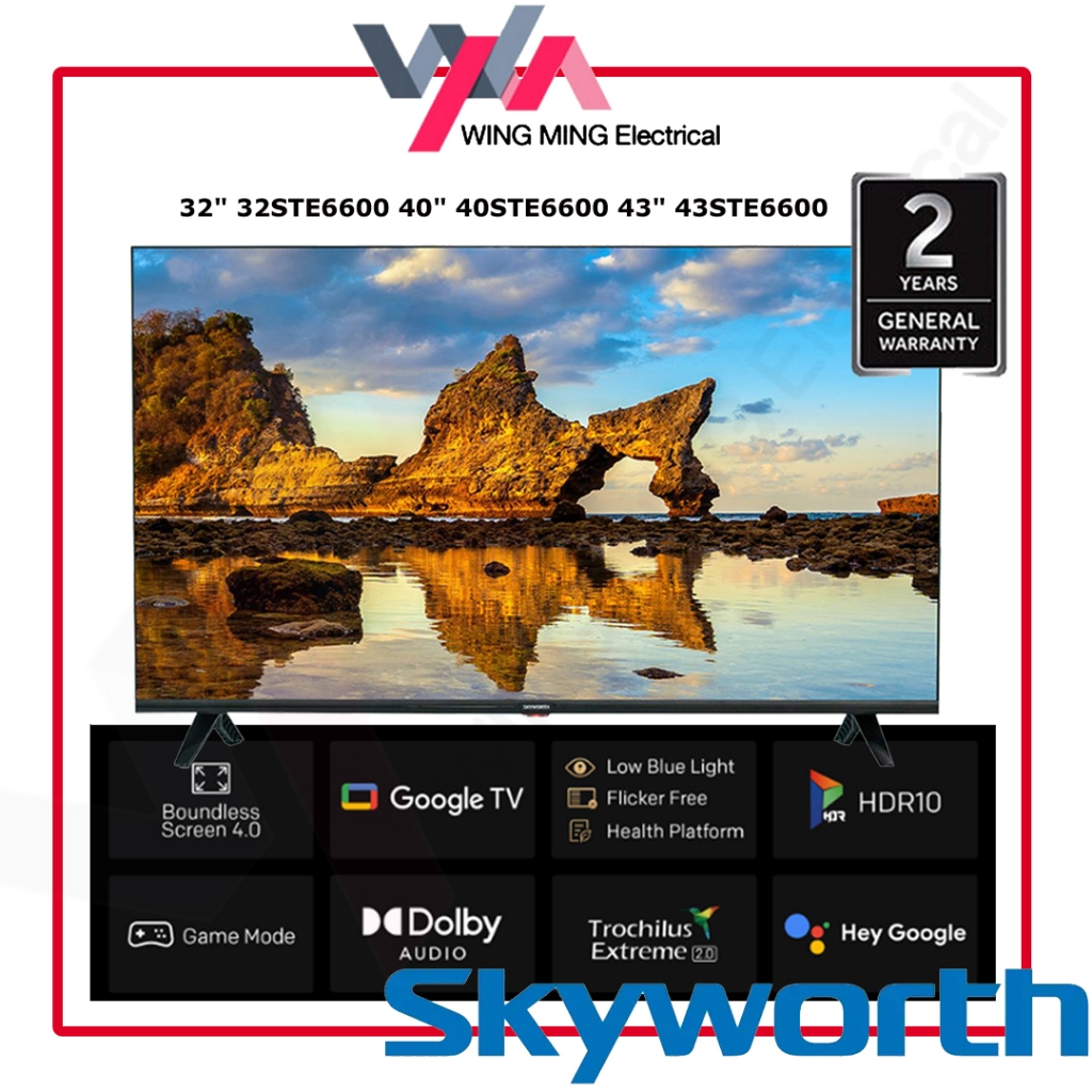"Skyworth 32/40/43 Inch LED 2K Android TV 32' 32STE6600 40" 40STE6600 43" 43STE6600 FHD Google ...