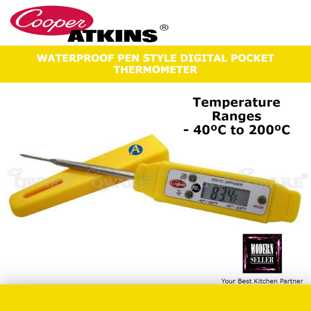 COOPER ATKINS DPP400W WATERPROOF DIGITAL POCKET THERMOMETER/ BEL0018 ...