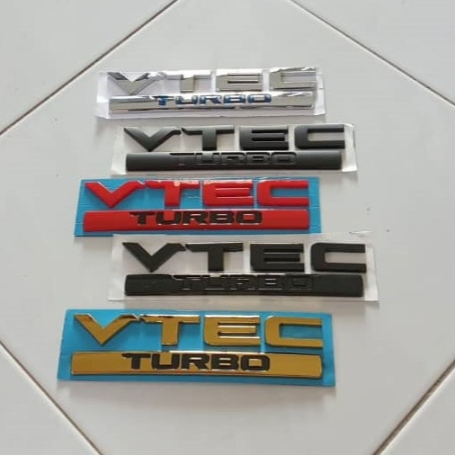 EMBLEM LOGO FOR HONDA VTEC TURBO CHROM/BLACK & GOLD COLOUR | Shopee ...