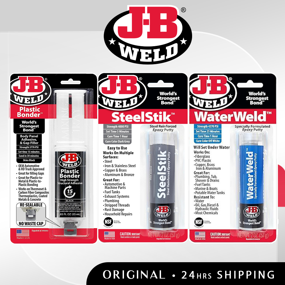 J-B Weld Plastic Bonder Black Syringe l Steel Inforced Epoxy Putty ...