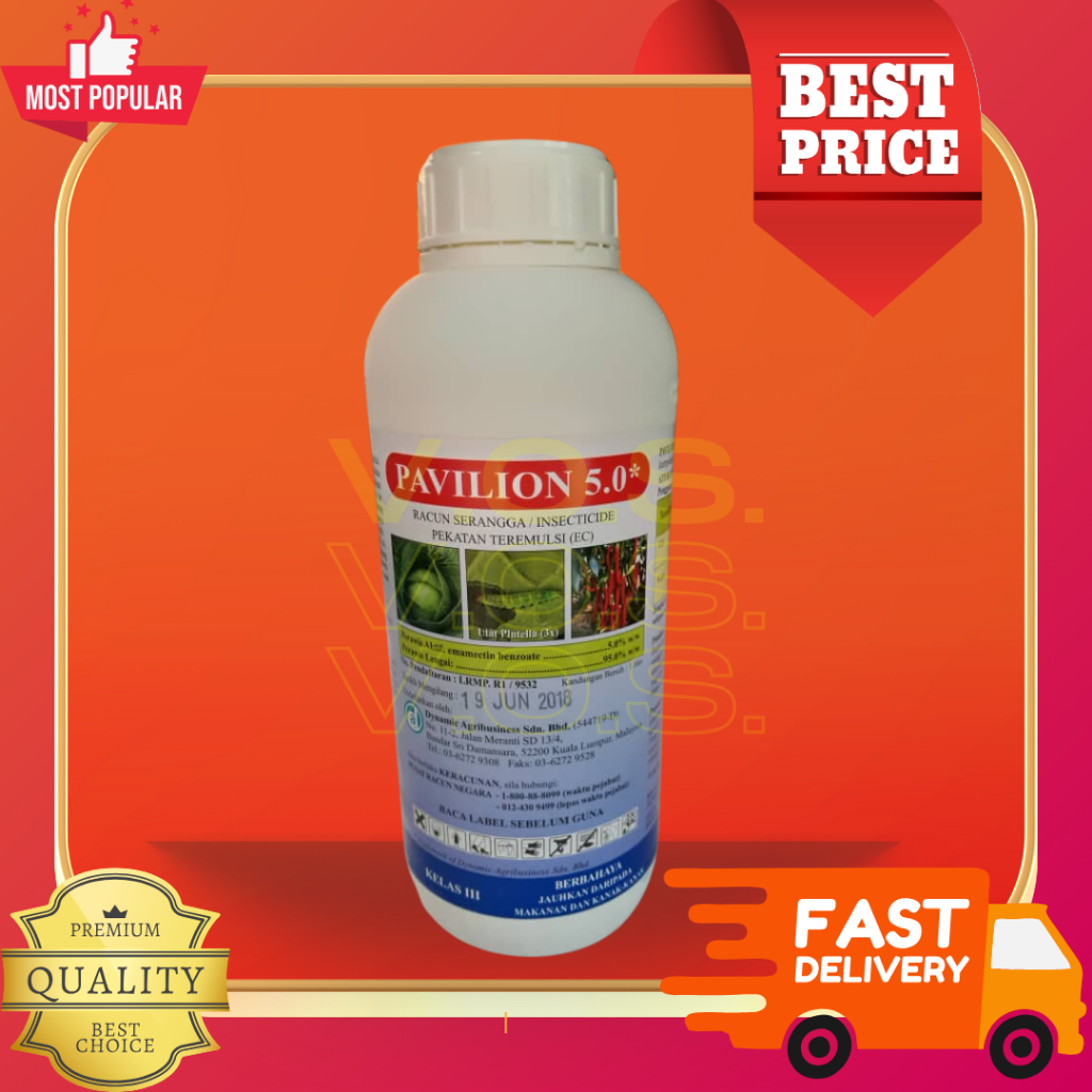 RACUN SERANGGA EMA..5% PAVILION 5.0 1L Emamectin Benzoate 5% (Ulat Ratus/Ulat Plutella) | Shopee ...