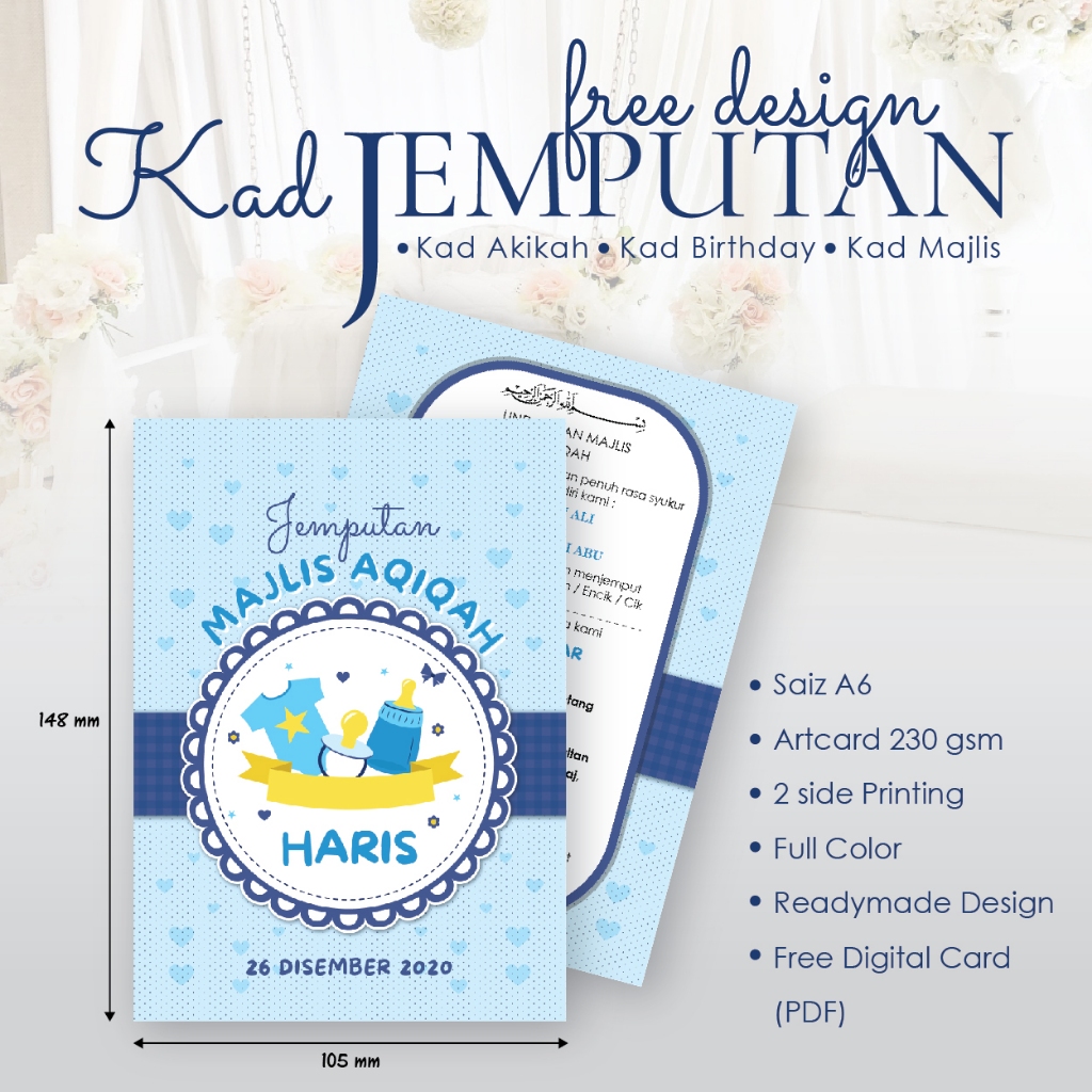 KAD AKIKAH KAD BIRTHDAY KAD MAJLIS | Shopee Malaysia