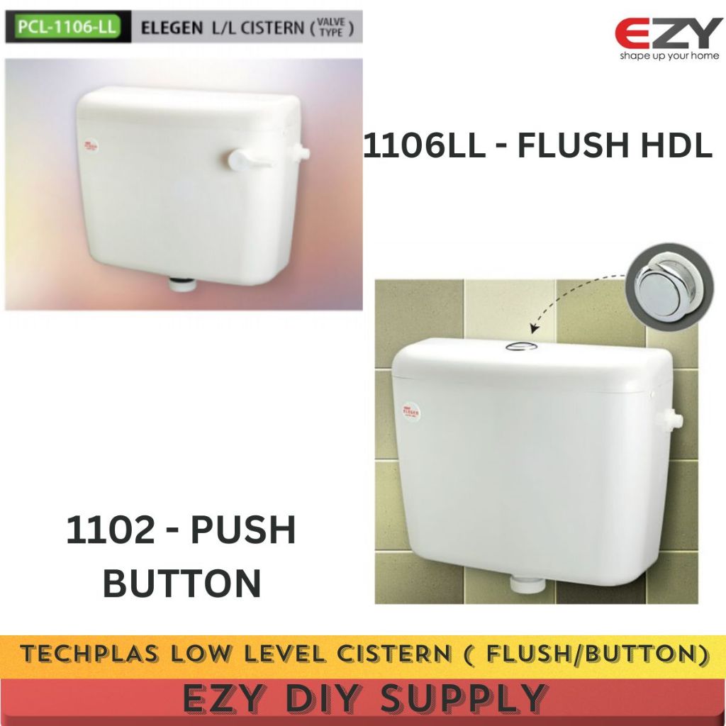 TECHPLAS Low Level Plastic Cistern 1106LL (FLUSH) / 1102 (BUTTON ...