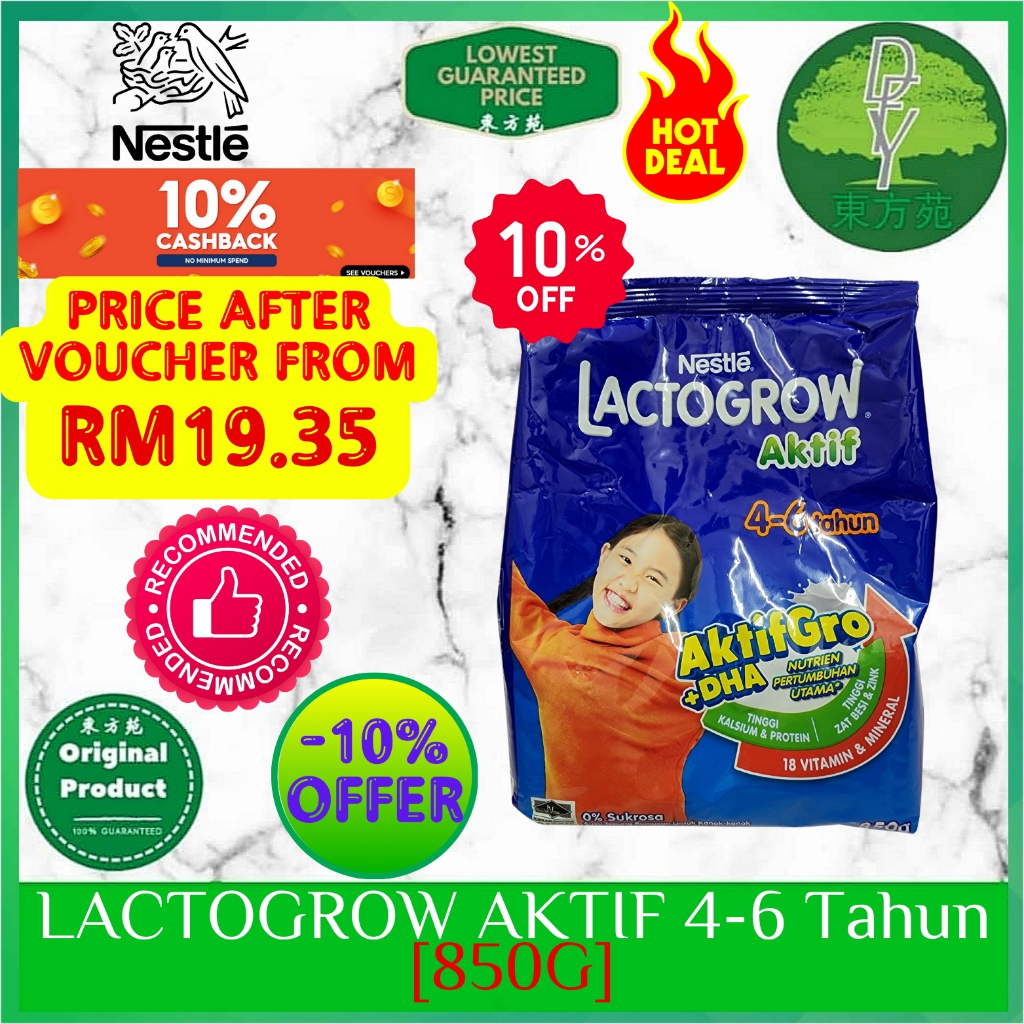 Nestle Lactogrow Aktif 4-6 years (850g)new packing now | Shopee Malaysia