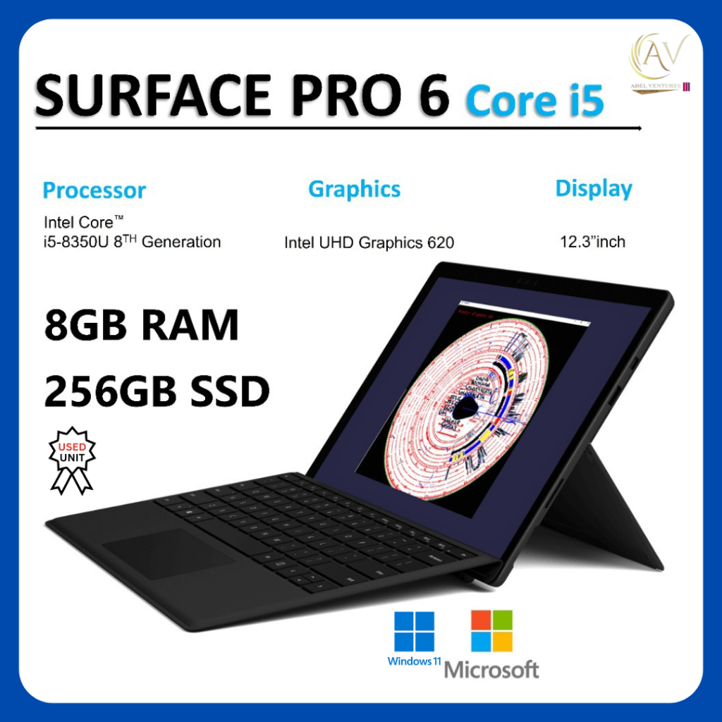 Surface Pro 6, Intel Core i7 8th Gen Quad Core Processor 12.3” 16GB RAM ...