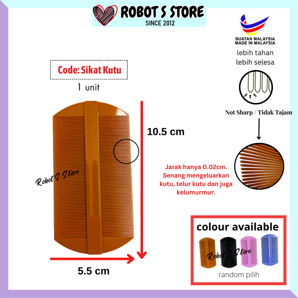 ROBOT S Store Sikat kutu lice comb 虱子梳 kelurmumur | Shopee Malaysia